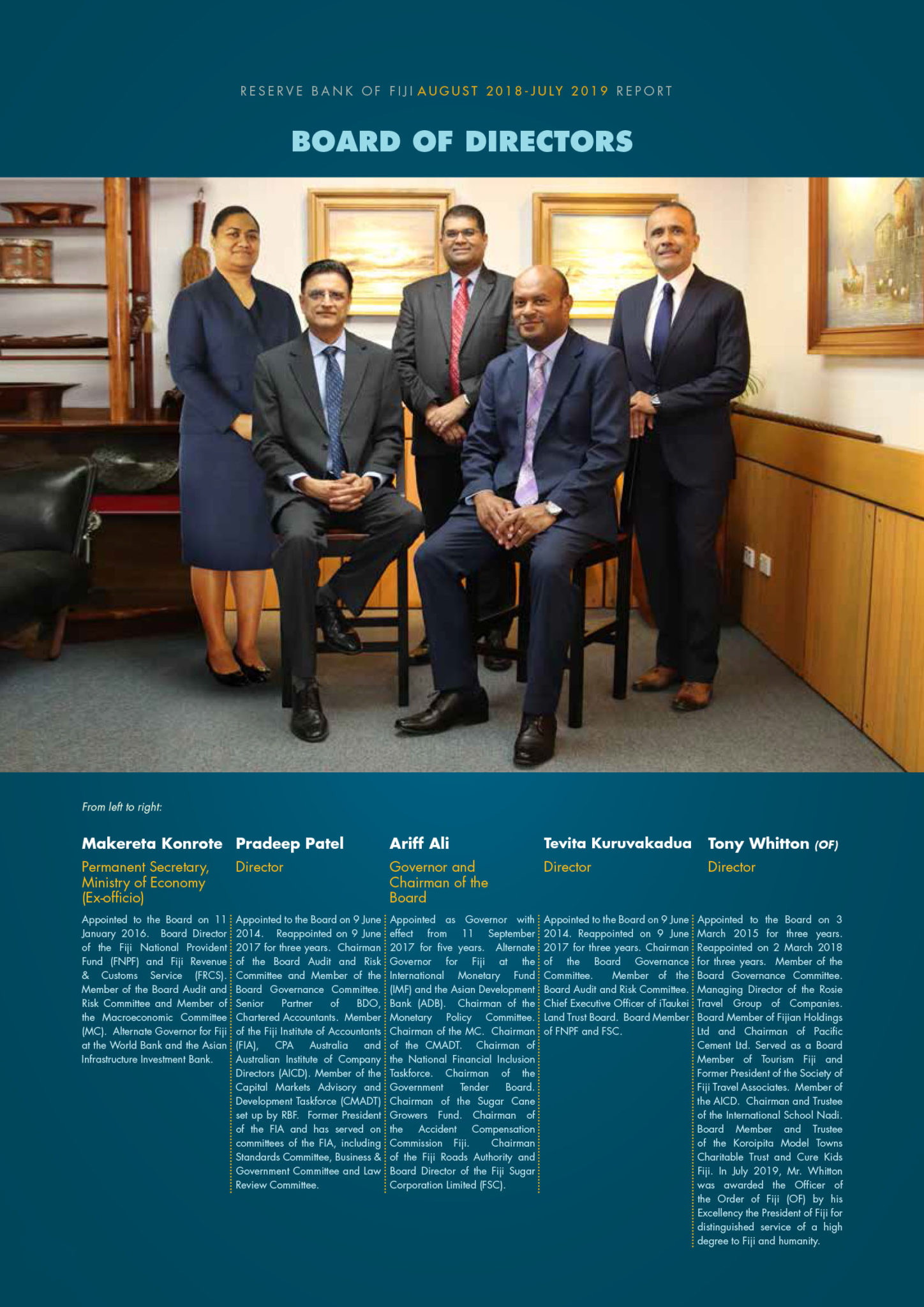 Board of Directors - Reserve Bank of Fiji